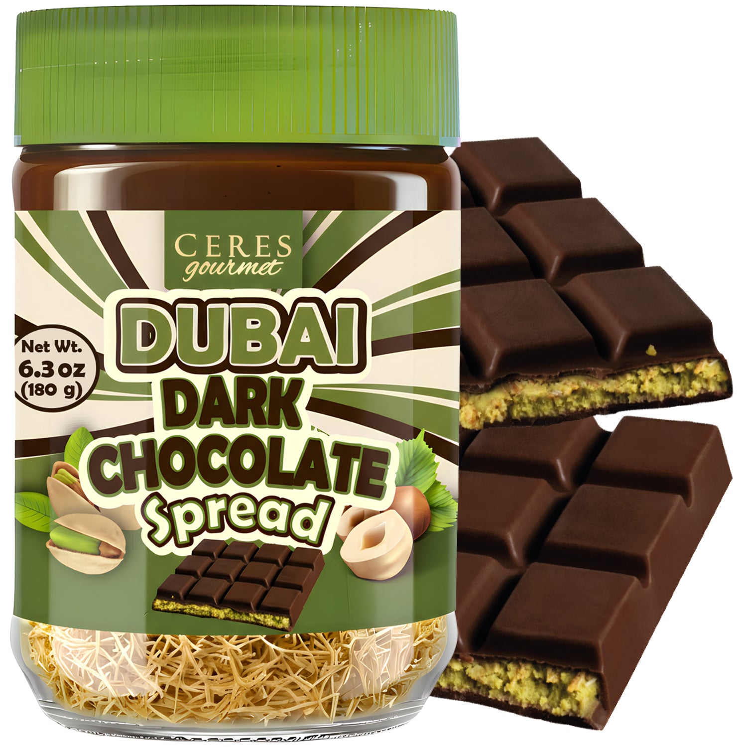 Belgian Dark Dubai Chocolate Kataifi Spread 6.35 oz – Ceres Gourmet