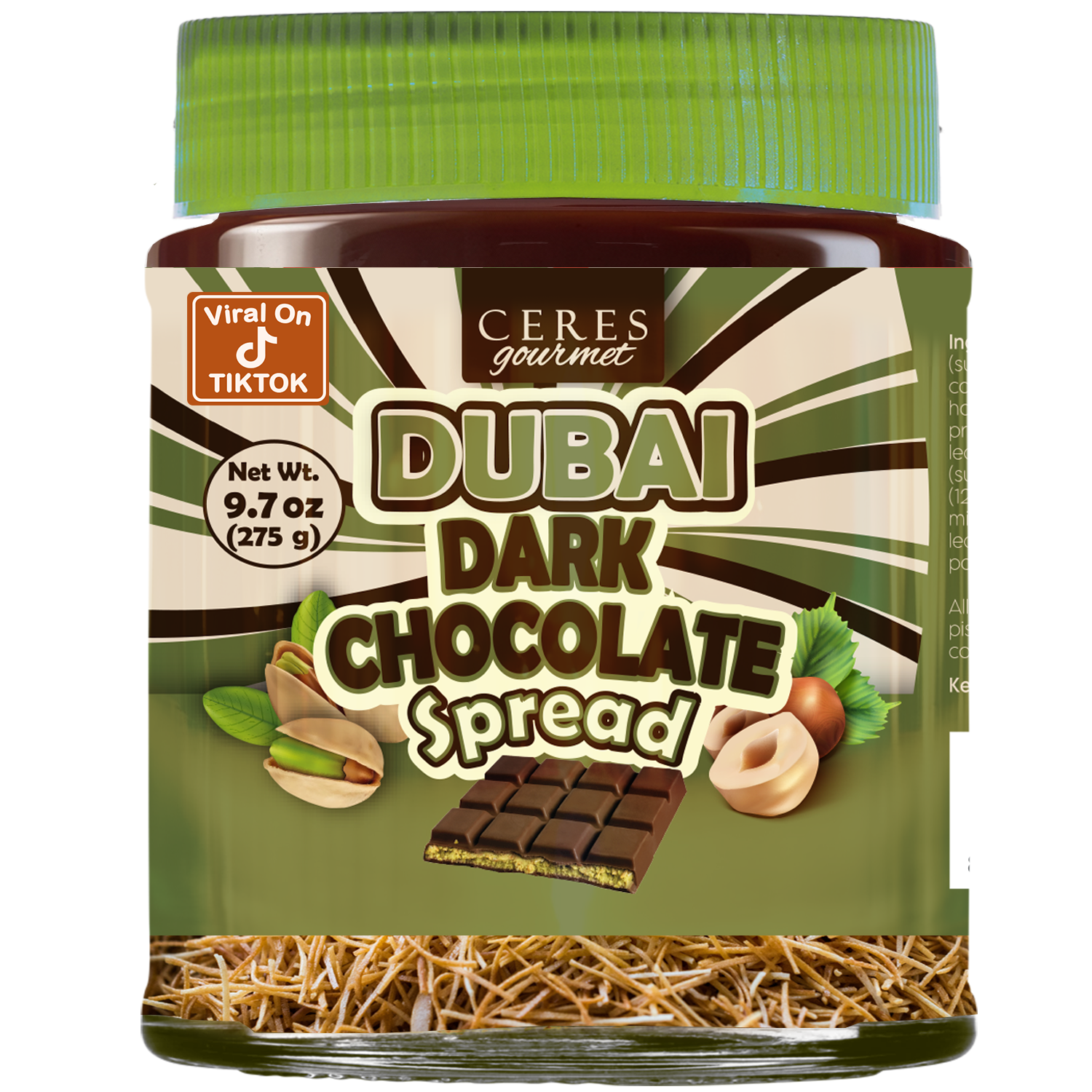 Dark Dubai Chocolate Spread 9.7 oz – Ceres Gourmet